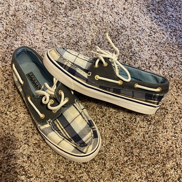 Sperry | Shoes | 25 Adorable Blue White And Gold Sperry Topsider | Poshmark